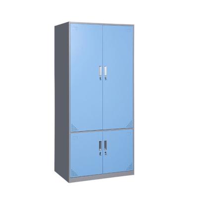 China 36kg Metal Storage Locker Cabinet 4 Door Steel Wardrobe H1800 W900 D420 Blue for sale
