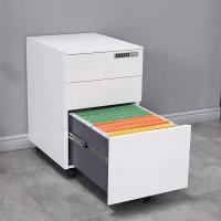 China 3 Drawer Metal Mobile Pedestal Under Desk 390mm Wide White Grey Black for sale