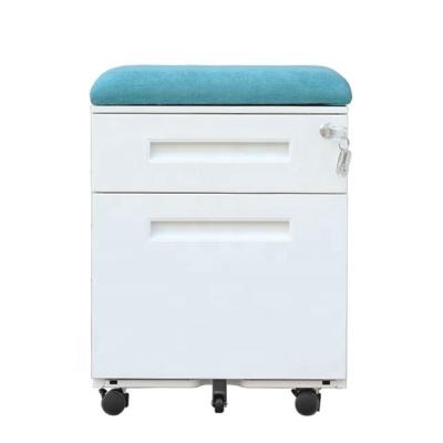 China Anti Tilt Lateral 2 Drawer Steelcase Mobile Pedestal 480mm Wide with Cushion for sale