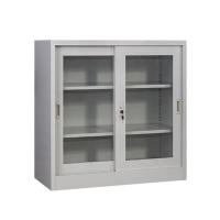 China Steel Glass Sliding Door Filing Cabinet 780x900x390mm Lockable Office Storage for sale