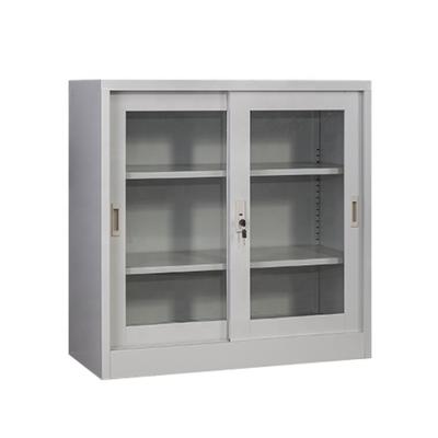 China Steel Glass Sliding Door Filing Cabinet 780x900x390mm Lockable Office Storage for sale