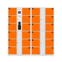 China Electronic Package Lockers Fingerprint Lock Steel Smart Storage Locker 24 Compartments H1800mm for sale