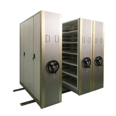 China Movable Metal Rack Shelf W900mm H2300mm Compact Frame RAL Color Electrostatic Powder Coating for sale
