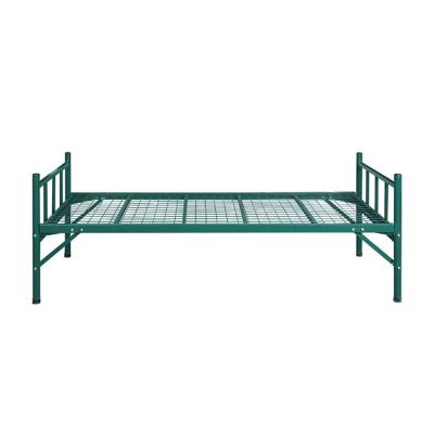 China Army Folding Single Metal Bed Frame 1900x900mm Steel Dormitory Bed for sale