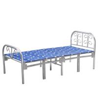 China Humanized Metal Single Bed 1900x900mm Folding Knock-Down Dormitory Bed for sale