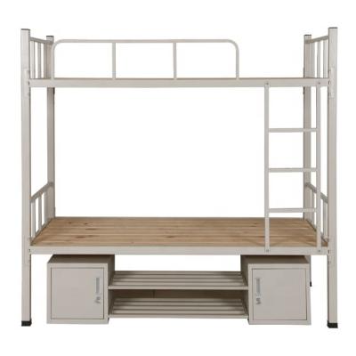 China Space Saving Metal Bunk Bed with 2 Drawers Double Size Frame for Kids Dormitory for sale
