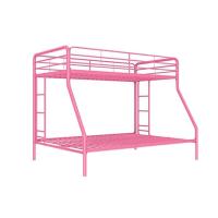 China Double Decker Metal Bunk Bed Twin Full Adult Kid Use Steel Frame 1980x1060mm for sale