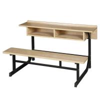 China Primary School Student Desk and Chair Set Double Desk 1200x450mm Steel Frame for sale