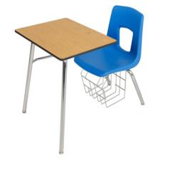 China Ergonomic Arc Back School Desk with Chair L600xW450xH400mm Steel Frame for sale