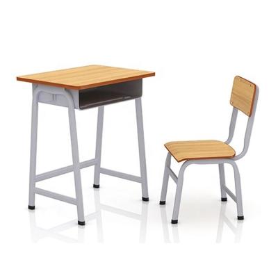 China Solid Wood Powder Coated Student Desk with Attached Chair 750x600x400mm for sale