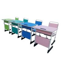 China Commercial Knocked Down School Desk with Chair Steel Frame 750x600x400mm for sale