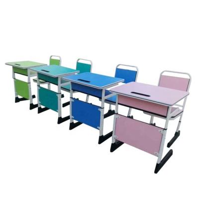 China Commercial Knocked Down School Desk with Chair Steel Frame 750x600x400mm for sale