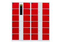 China Intelligent Parcel Smart Locker Barcode Steel Electronic Locker 24 Doors H1800mm for sale