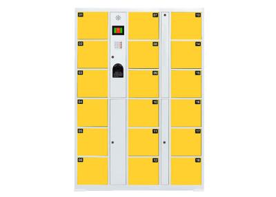 China Supermarket Fingerprint Lock Electronic Locker System 18-Compartment H1800mm for sale