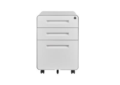 China Vertical 3 Drawer File Cabinet 0.6mm Steel Office Mobile Pedestal 40kg Capacity for sale
