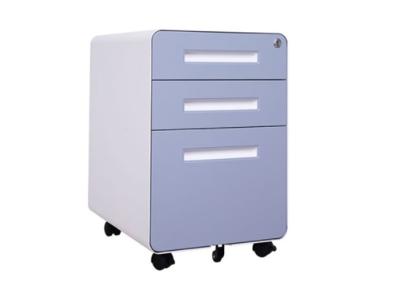 China Movable 3 Drawer Lockable Filing Cabinet 0.6mm Steel H600mm Office Storage for sale