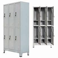 China Heavy Duty 9 Door Metal Clothes Wardrobe Freestanding Closet H1800 W900 D420 for sale