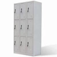 China Iron Staff 9 Door Metal Storage Locker Cabinet 1.2mm Steel Office Furniture H1850mm for sale