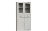 China Multilayer Flat Large Glass Window Fireproof Lockable Filing Cabinet 0.6mm Steel H1331mm for sale
