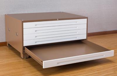 China Horizontal 5 Drawer Metal Filing Cabinet 0.6mm Cold Rolled Steel 100kg Load for sale