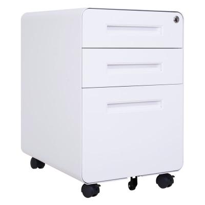 China ODM 3 Drawer Metal Mobile Pedestal 0.02cbm Nightstand for Office Storage for sale
