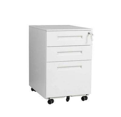 China Vertical 3 Drawer Filing Cabinet 0.7mm Steel Office Mobile Pedestal 40kg Capacity for sale