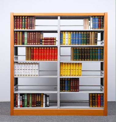 China Wooden Plate 6 Layer Metal Book Shelf H2000mm W950mm D450mm for Library School for sale