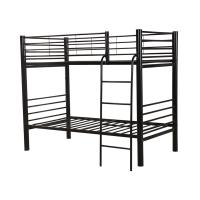 China Black Twin Size All Steel Military Triple Bunk Bed Frame 2000x900x1500mm for sale
