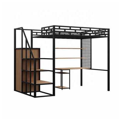 China Powder Coated Metal Single Bunk Bed with Stairs 1900x900mm for sale