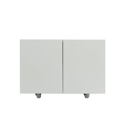 China White Steel 2 Door Copier Cabinet Mobile Pedestal File Printer Stand 600x600x450mm for sale