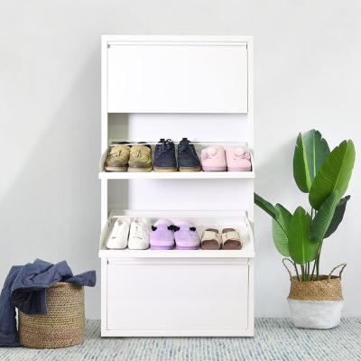 China White Sliding Door Shoe Rack 685mm Wide Cold Rolled Steel Storage Cabinet 1500mm Height for sale