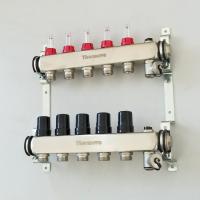 China Stainless Steel Floor Heating Manifolds Set With Flow Meter , Flow Meter SS Manifold for sale