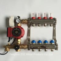 China 4 Loop Heating Manifold with Mixing Valve and Pump  ,Hight quality underfloor water heating system stainless steel manif for sale