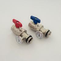 China Manifold Ball Valve With Temperature Gauge , 1'' Ball Valves Pair and Temperature Gauge for Radiant Heating for sale