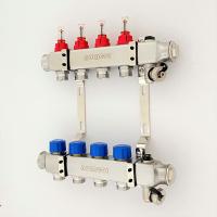 China 5 Port Stainless steel water underfloor heating manifold , 304 stainless steel intelligent water manifolds for sale
