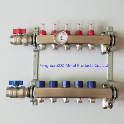 China Radiant Floor Heating Manifold Set of Stainless Steel 304 , PEX Radiant Heating Manifolds for sale