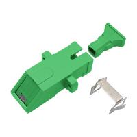 China Inner Shutter SC/APC Flange Fiber Optic Adapter with Metal Clip for sale