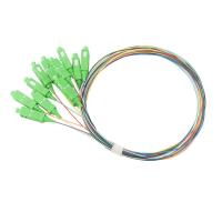 China SC/APC-NC, LSZH, 0.9mm, 12 Fiber, G.657A2, 1 meter Color-coded 900μm Pigtail Packs for sale