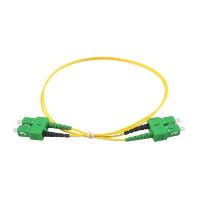 China SC/APC-SC/APC, with Duplex Clips, LSZH, 2.0mm, Duplex, G.657A2, 0.5 meters Indoor patch cord for sale