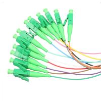 China LC/APC-NC, with Green Boots, LSZH, 0.9mm, 12 Fiber, G.657A2, 1 meter Color-coded 900μm Pigtail Packs for sale