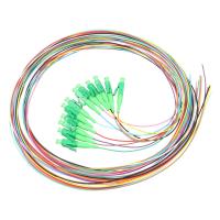 China LC/APC-NC, with Green Boots, LSZH, 0.9mm, 12 Fiber, G.657A2, 1 meter Color-coded 900μm Pigtail Packs for sale