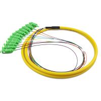 China SC/APC-NC, LSZH, 0.9mm, 12 Fiber, G.657A2, 1 meter Color-coded Distribute Style Pigtail Packs for sale