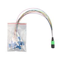 China 4 core 8 core Fanout patch cord with mtp/mpo connector for sale