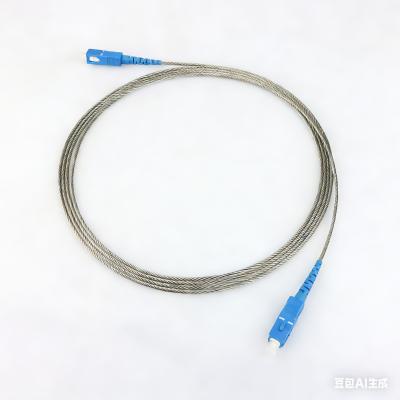 China SC/PC-SC/PC SM Sensing Cable steel 2.0mm metal patch cord fiber optic sensing for sale
