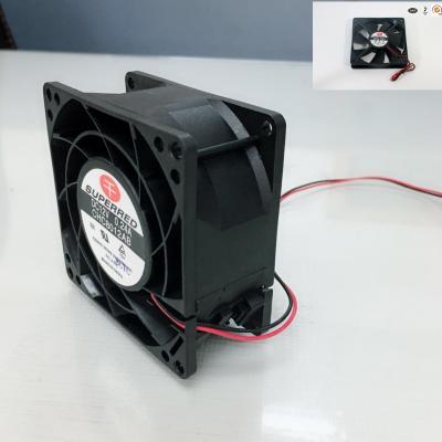 China 24V DC Cooling Fan 80x80x25 Plastic PBT 94V0 Frame 0.2A Black Color for sale