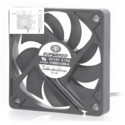 China 12V Car Cooling Fan 60x60x10 With Ball/Sleeve Bearing Signal Output Option for sale