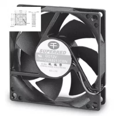 China 2100-3600 RPM Car Cooling Fan 80x80x25 12V DC Fan Plastic PBT 94V0 Material for sale