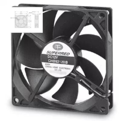 China 92x92x20 Vehicle Cooling Fan Plastic PBT 94V0 Impeller AWG26 UL 1007 Lead Wire for sale