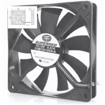 China 150g 120x120x25 12V DC Fan Plastic PBT 94V0 Frame for Electrical Fireplace for sale
