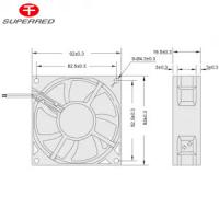 China 92x92x25mm DC Cooling Fan With 22-156 CFM Air Flow And AWG26 Lead Wire for sale